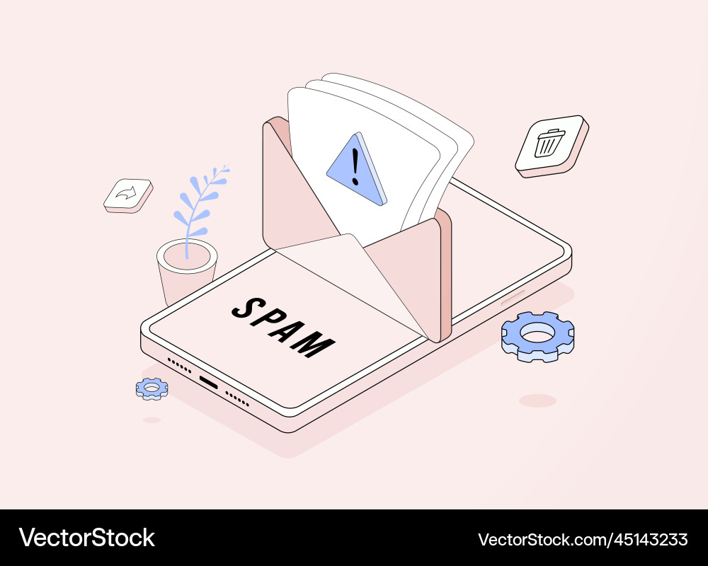 Spam Email Concept - Threat Illustration Vector Image