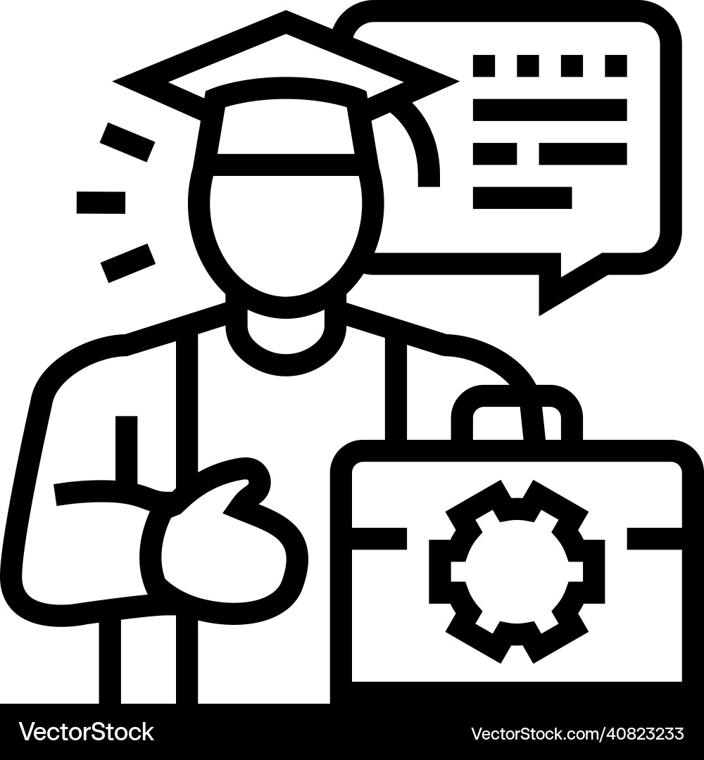 Student job line icon Royalty Free Vector Image