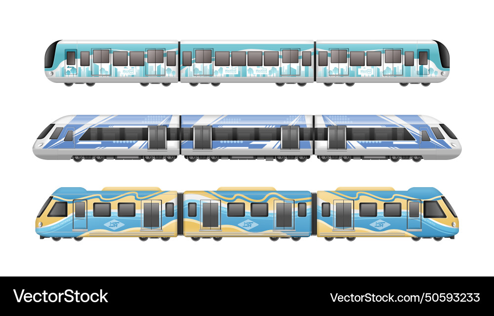 Subway train set Royalty Free Vector Image - VectorStock