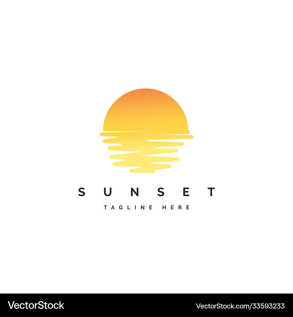 Sunset logo design template Royalty Free Vector Image