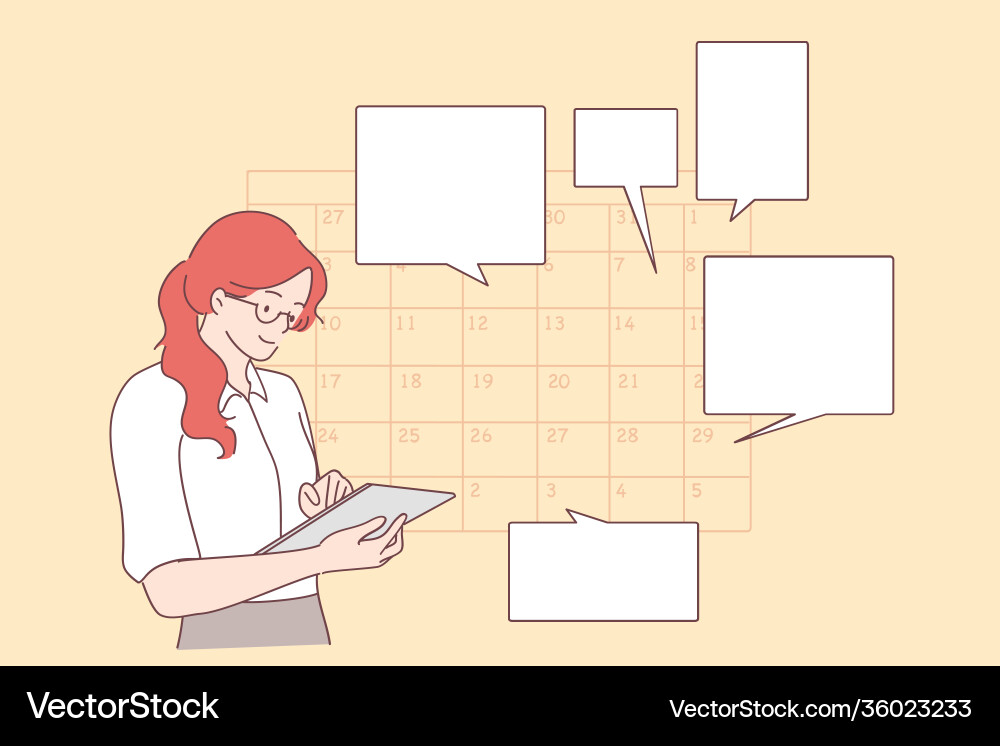 Time management schedule planning concept Vector Image
