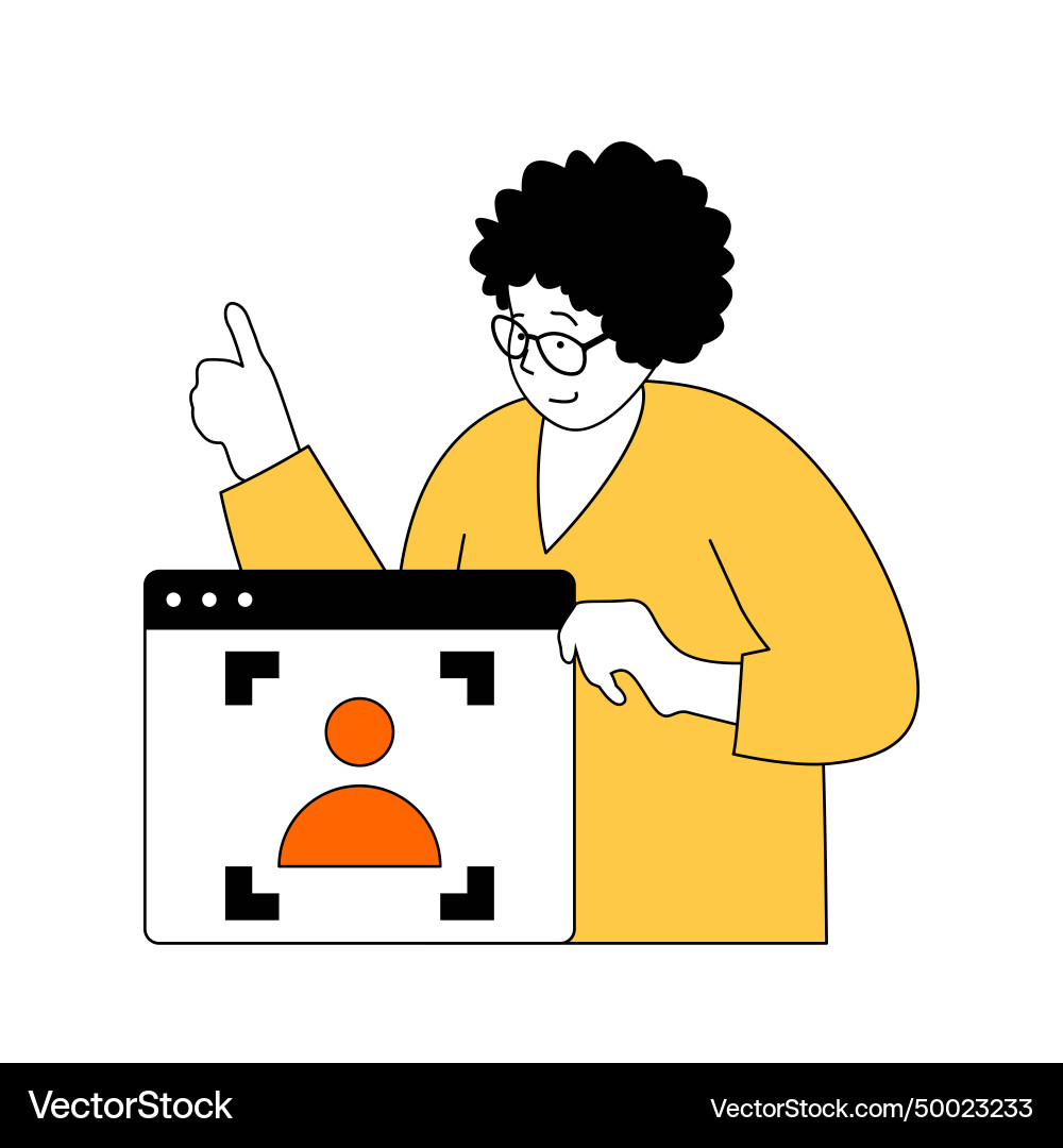 Virtual reality concept with cartoon people Vector Image