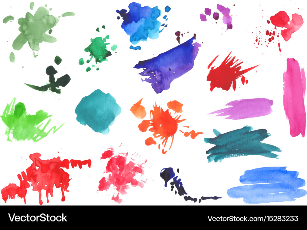 Watercolor Splatter Collection Royalty Free Vector Image