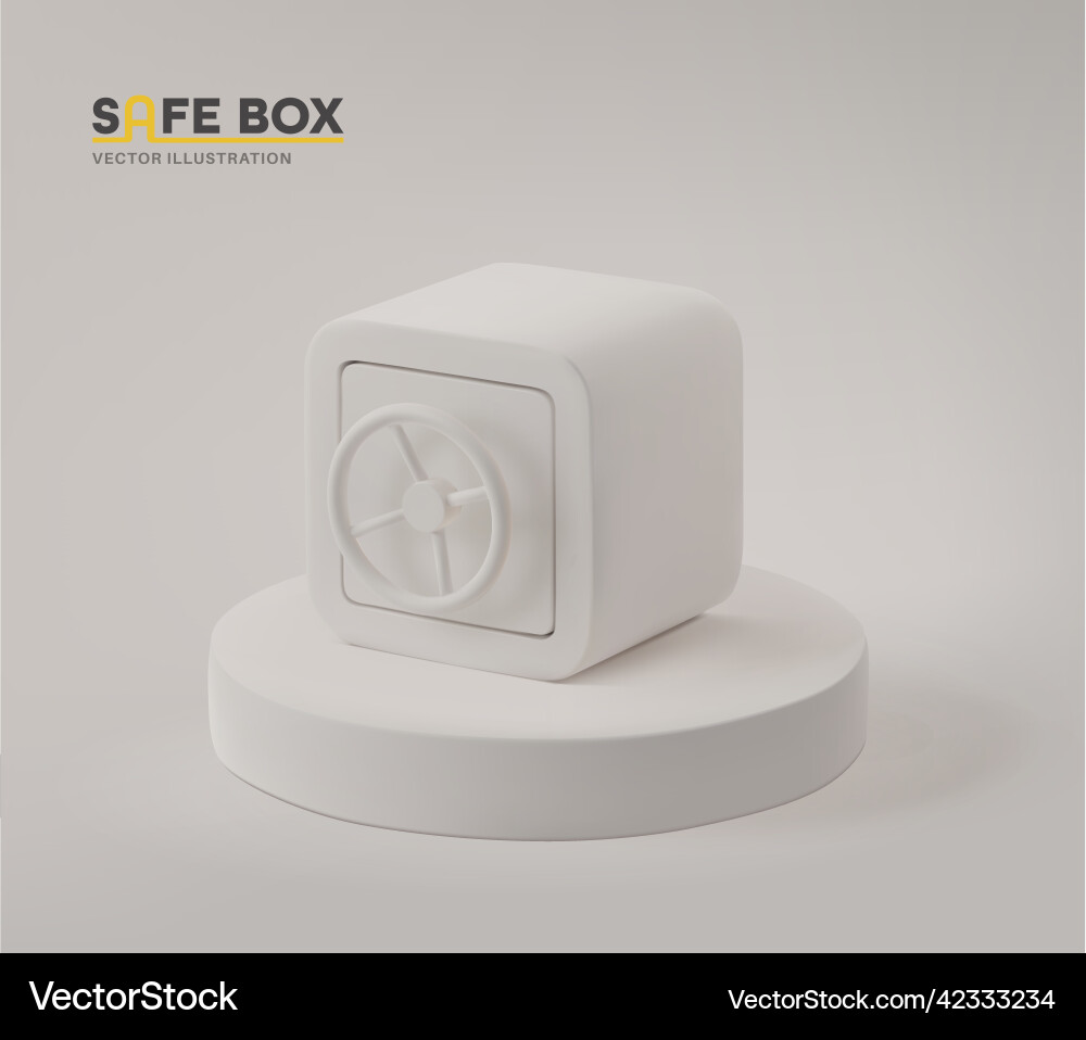 3d isolated safe box realistic cartoon Royalty Free Vector