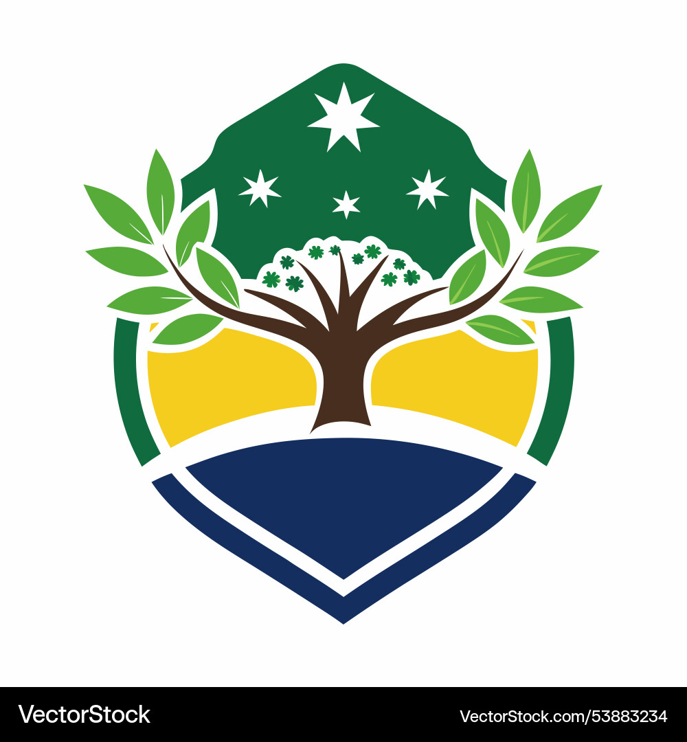 Australian tree logo design template – Royalty-Free Vector | VectorStock