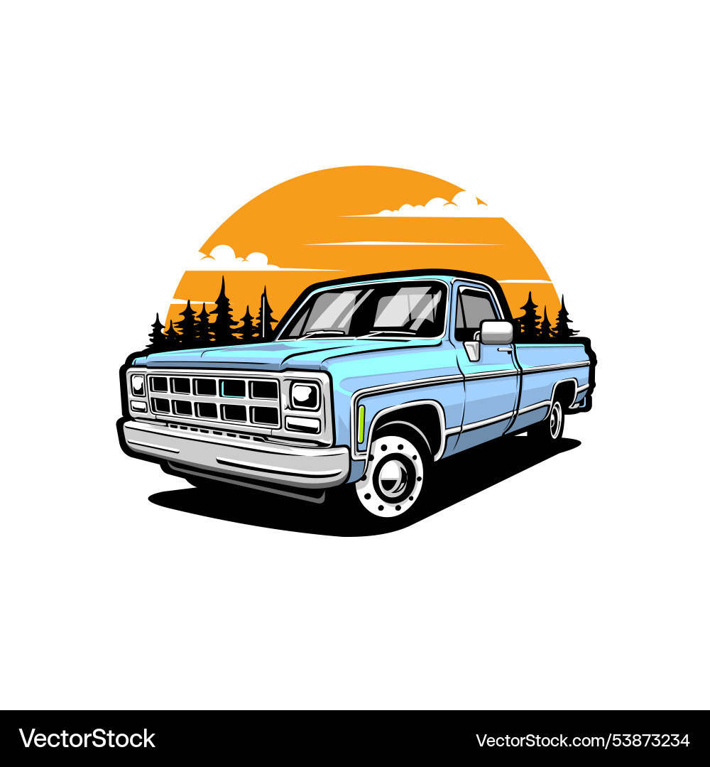 Classic Farm Pickup Truck Royalty Free Vector Image