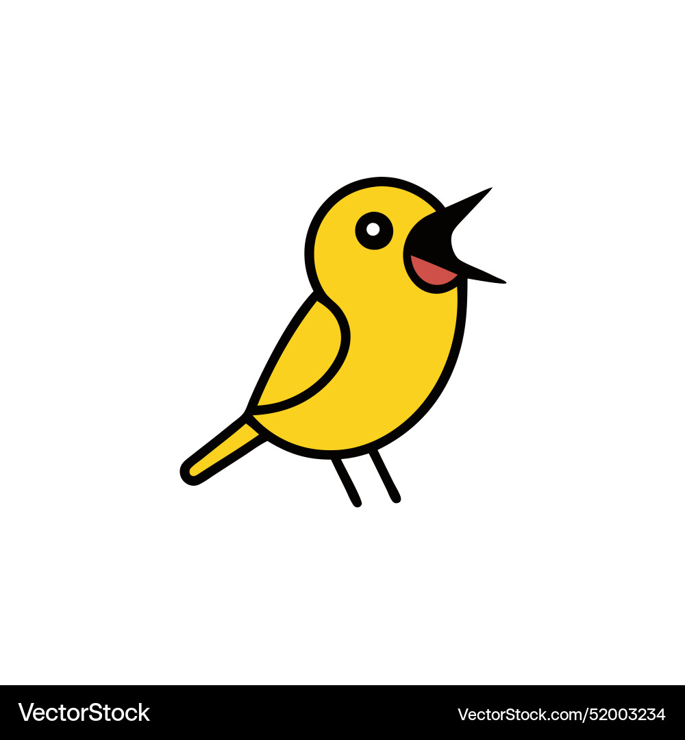 Common Yellowthroat Bird Screams Icon Royalty Free Vector