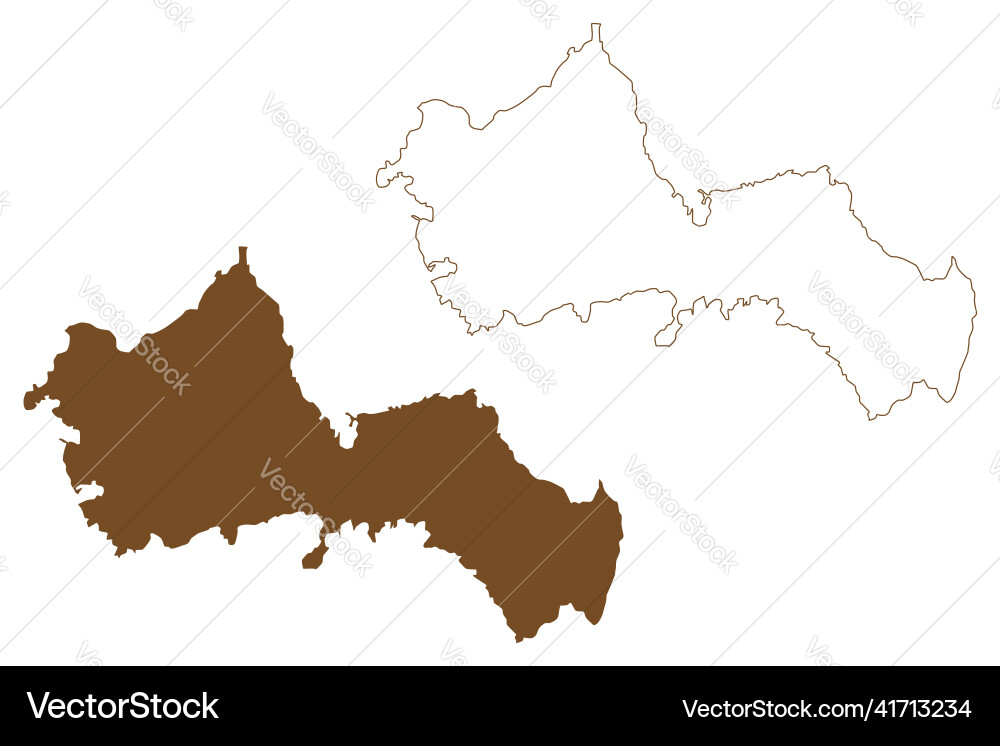 Favignana Island - Aegadian Islands Map Royalty Free Vector