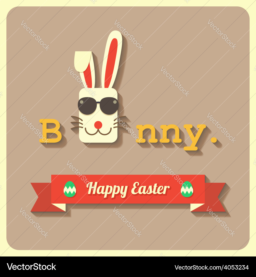 Happy easter bunny Royalty Free Vector Image - VectorStock