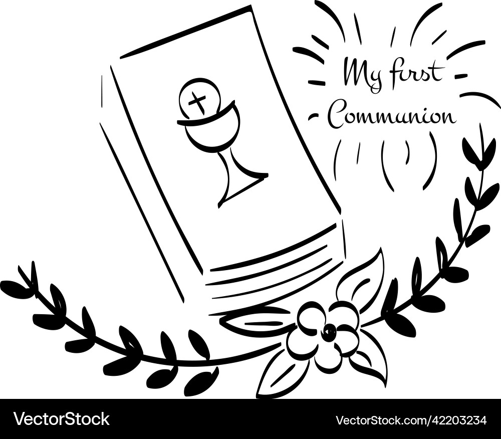 Sketch of first holy communion element Royalty Free Vector