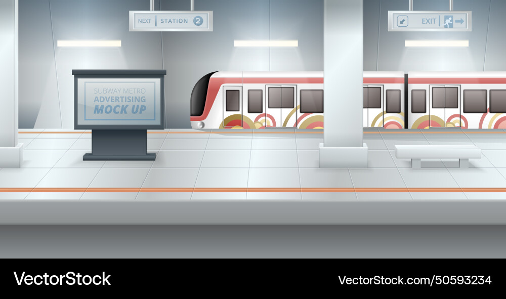 Subway advertising mockup Royalty Free Vector Image