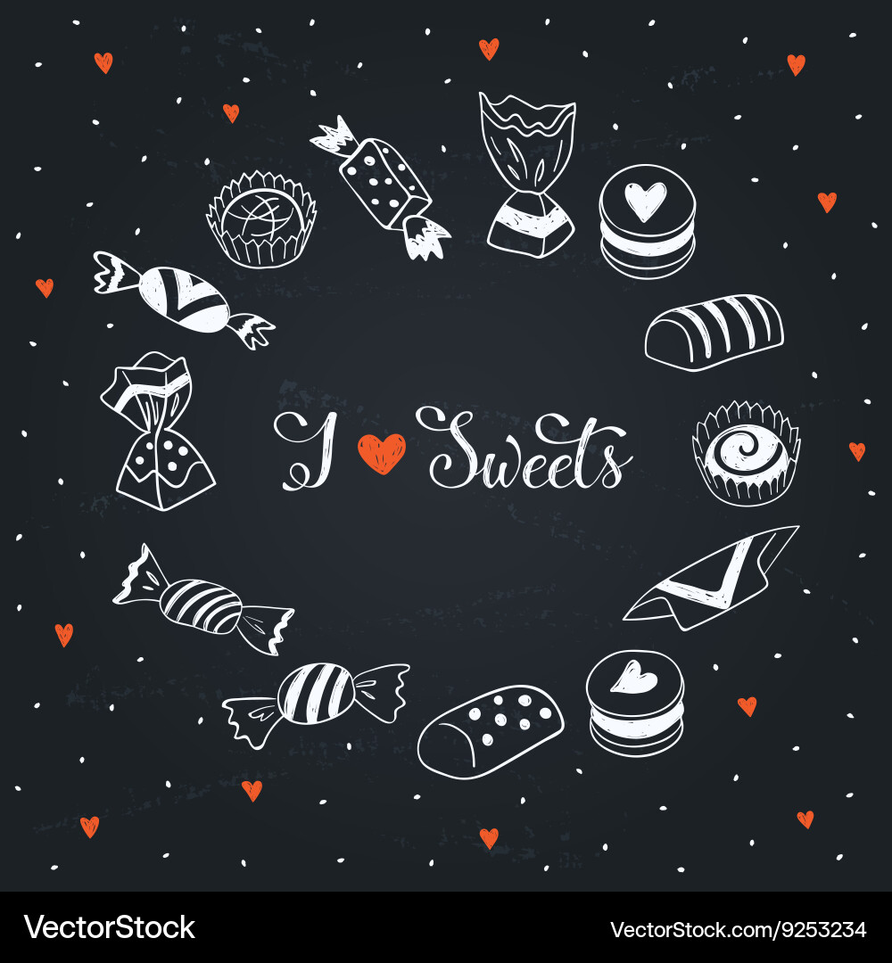 Sweets card template Royalty Free Vector Image
