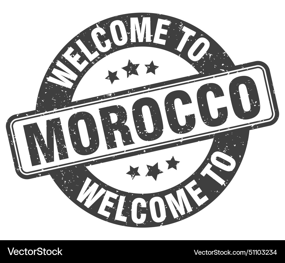 Welcome to morocco stamp round sign Royalty Free Vector