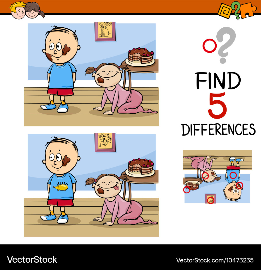 Differences task for kids Royalty Free Vector Image
