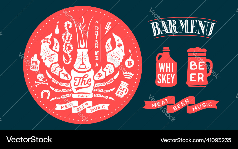 Graphic element for pub bar Royalty Free Vector Image