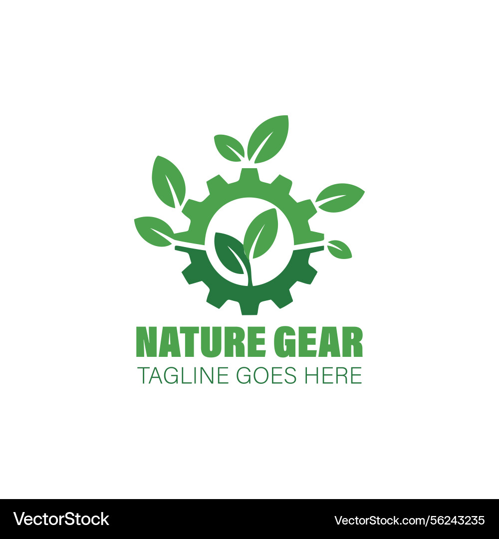 Nature gear logo Royalty Free Vector Image - VectorStock