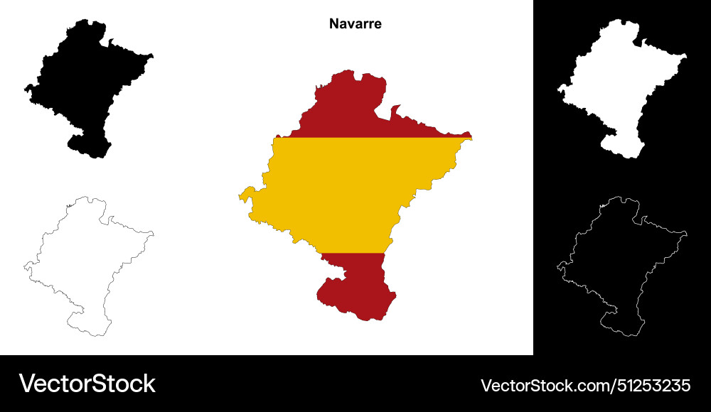 Navarre outline map Royalty Free Vector Image - VectorStock