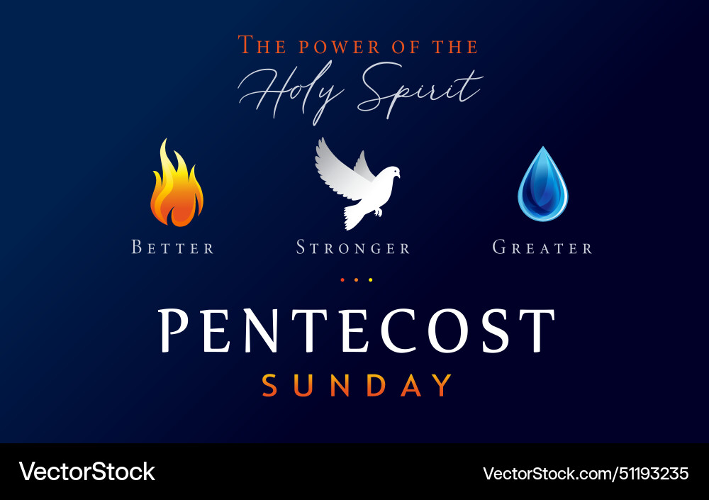 Pentecost sunday banner power of the holy spirit Vector Image