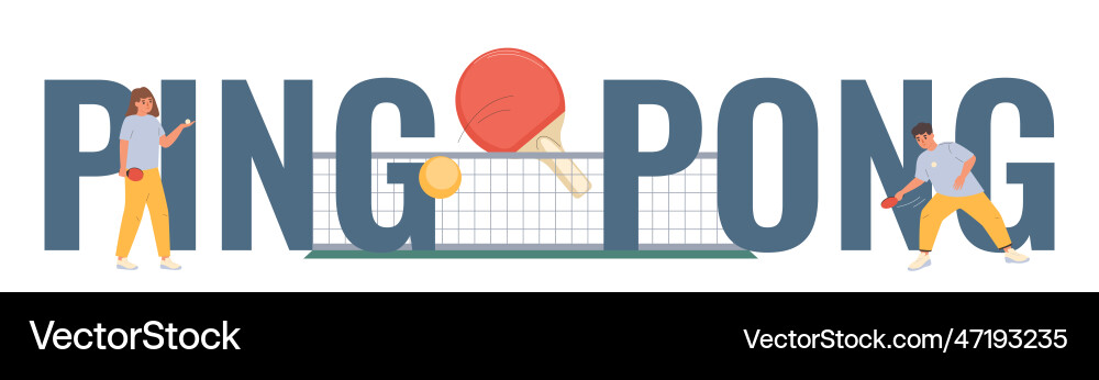 Ping pong text Royalty Free Vector Image - VectorStock