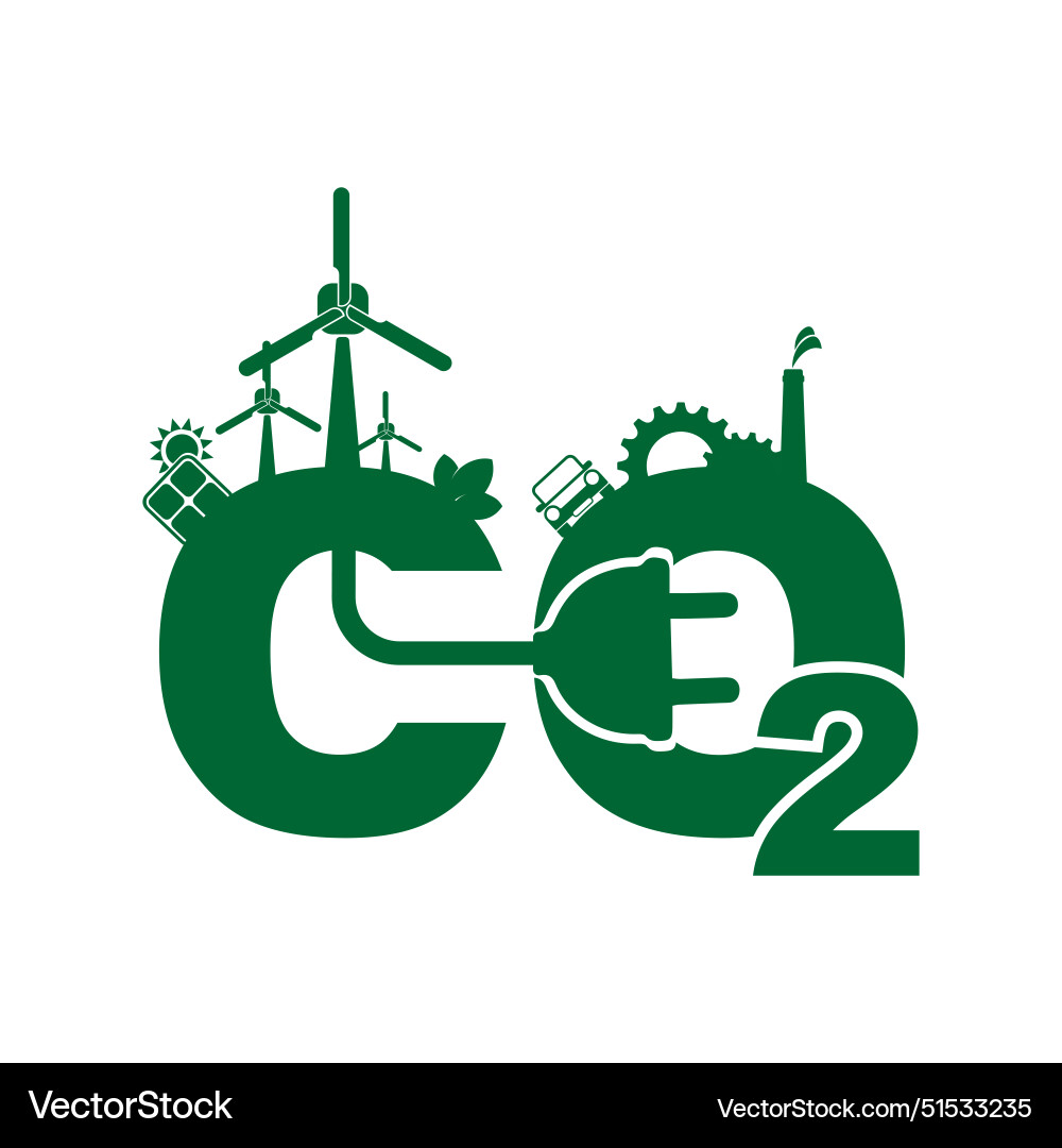 Reducing co2 emissions to stop climate change Vector Image