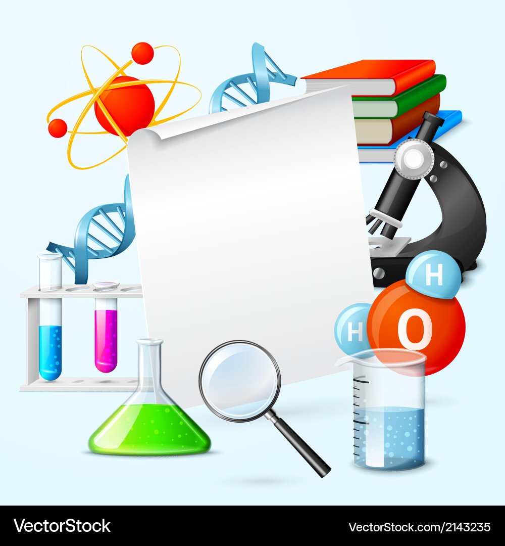 Science realistic frame Royalty Free Vector Image