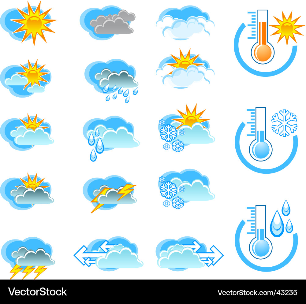 Weather Thermometer Icons – Royalty-Free Vector | VectorStock