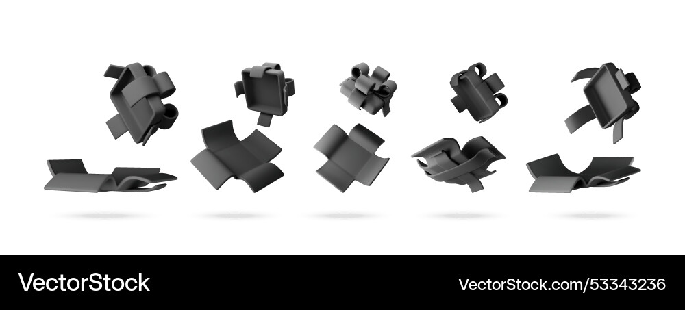 3d open gift box set isolated Royalty Free Vector Image