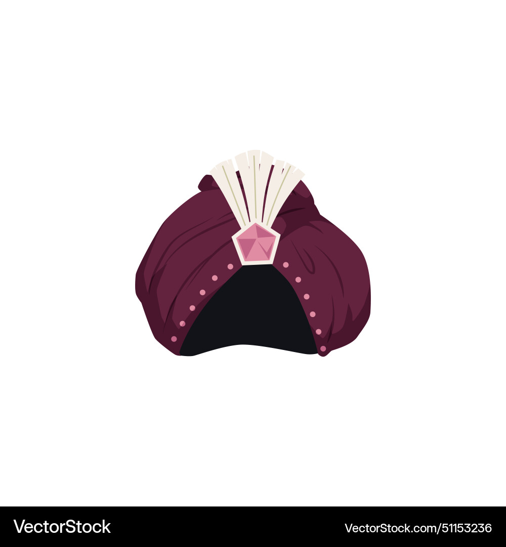 Arabic turban indian traditional hat Royalty Free Vector
