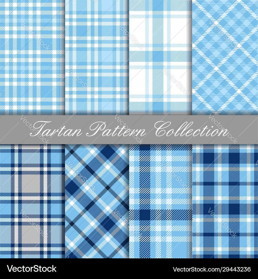 Baby Blue Tartan Gingham Patterns Royalty Free Vector Image