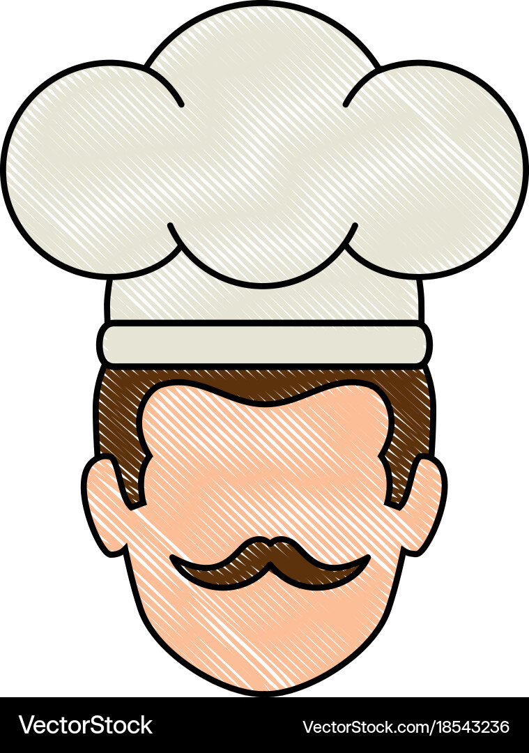 Chef head avatar character Royalty Free Vector Image