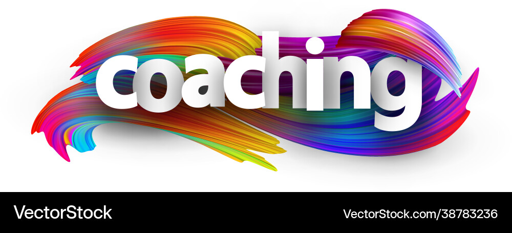 Coaching sign over brush strokes background Vector Image
