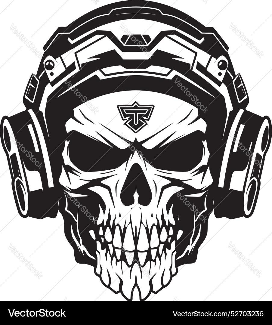 Combat skull insignia military icon design Vector Image