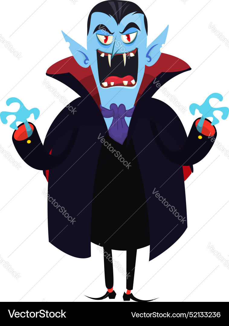 Cute cartoon vampire smiling isolated halloween Vector Image