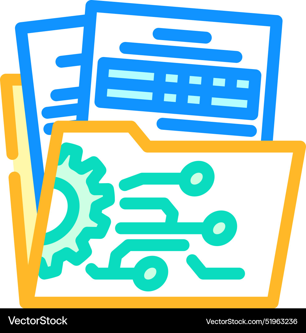 Data governance business process color icon Vector Image