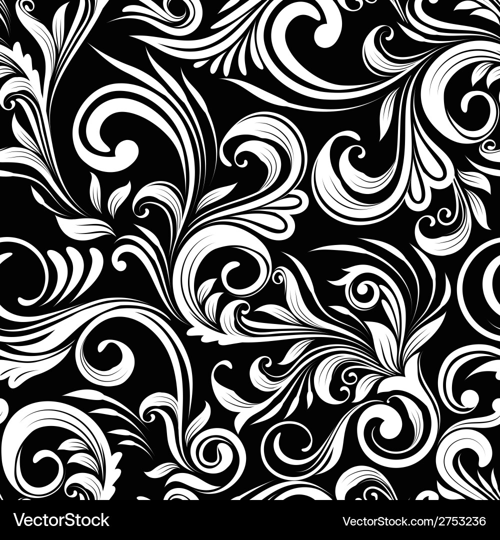 Elegant Floral Scroll Pattern Royalty Free Vector Image