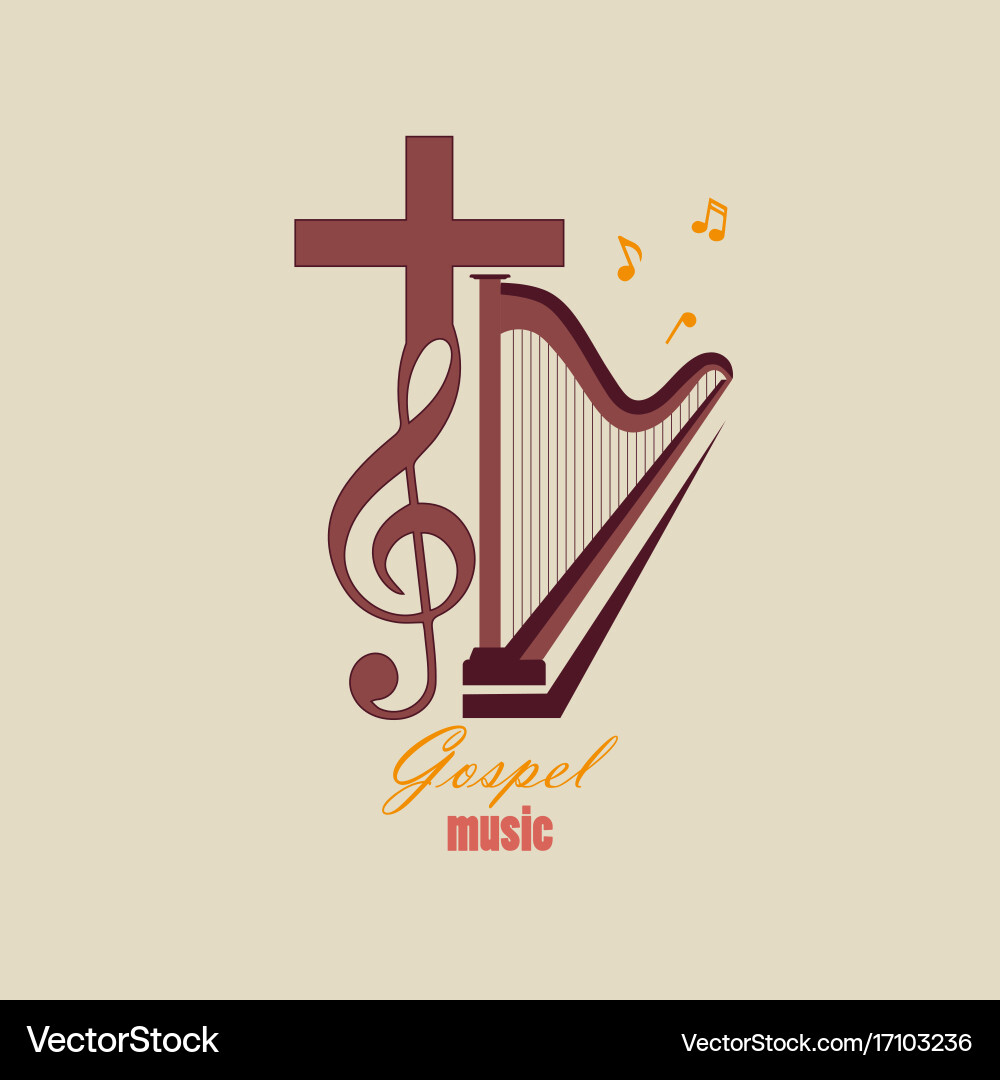 Emblem christian music Royalty Free Vector Image