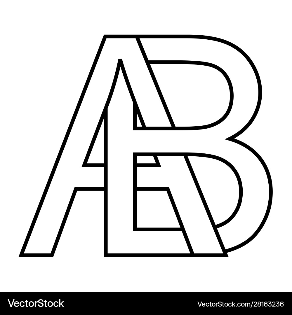 Logo ab icon sign two interlaced letters a b Vector Image