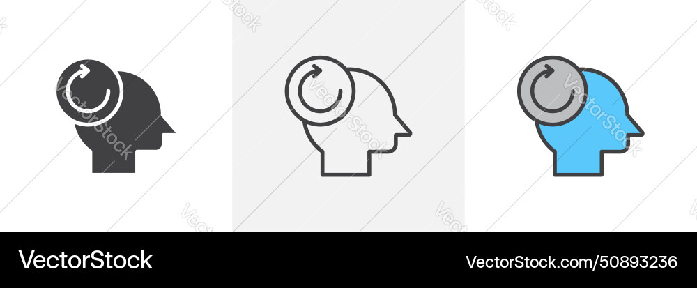 Memory recall icon set recall flashback Royalty Free Vector