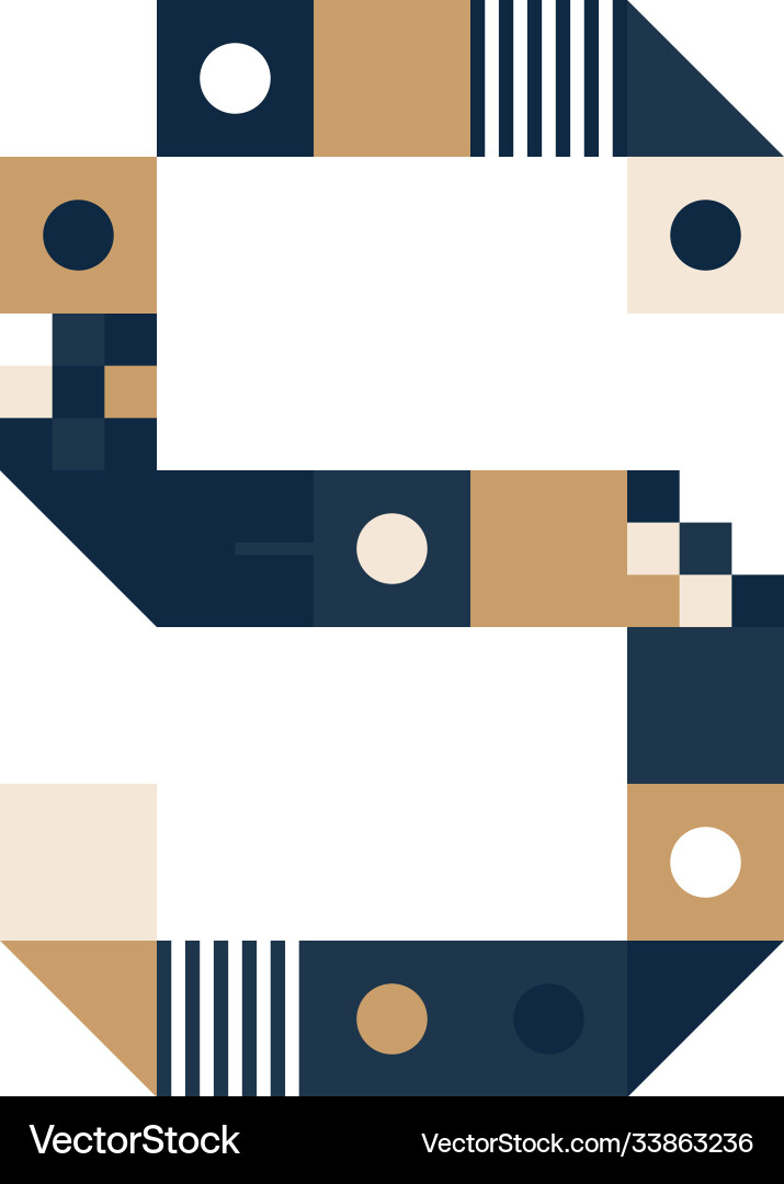 Pixel art letter s colorful consist Royalty Free Vector