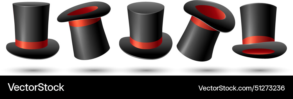 Realistic magic hats Royalty Free Vector Image
