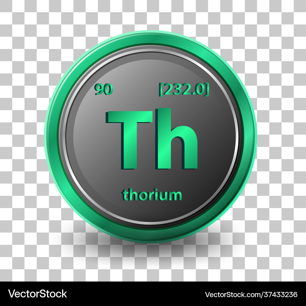 Thorium chemical element symbol Royalty Free Vector Image