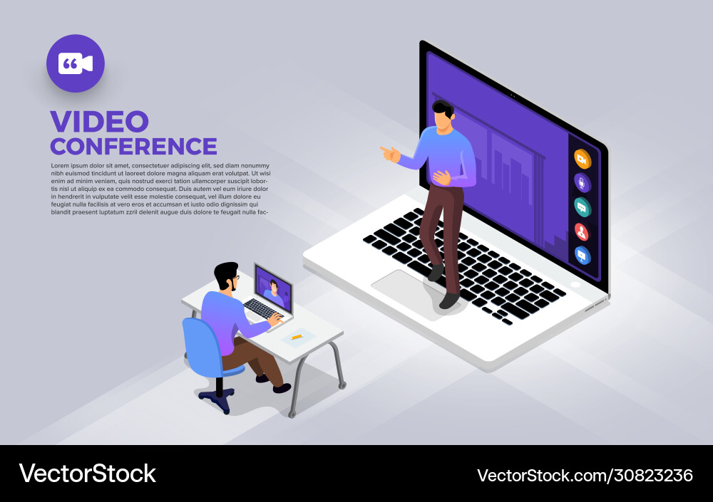 Video conference 23 Royalty Free Vector Image - VectorStock