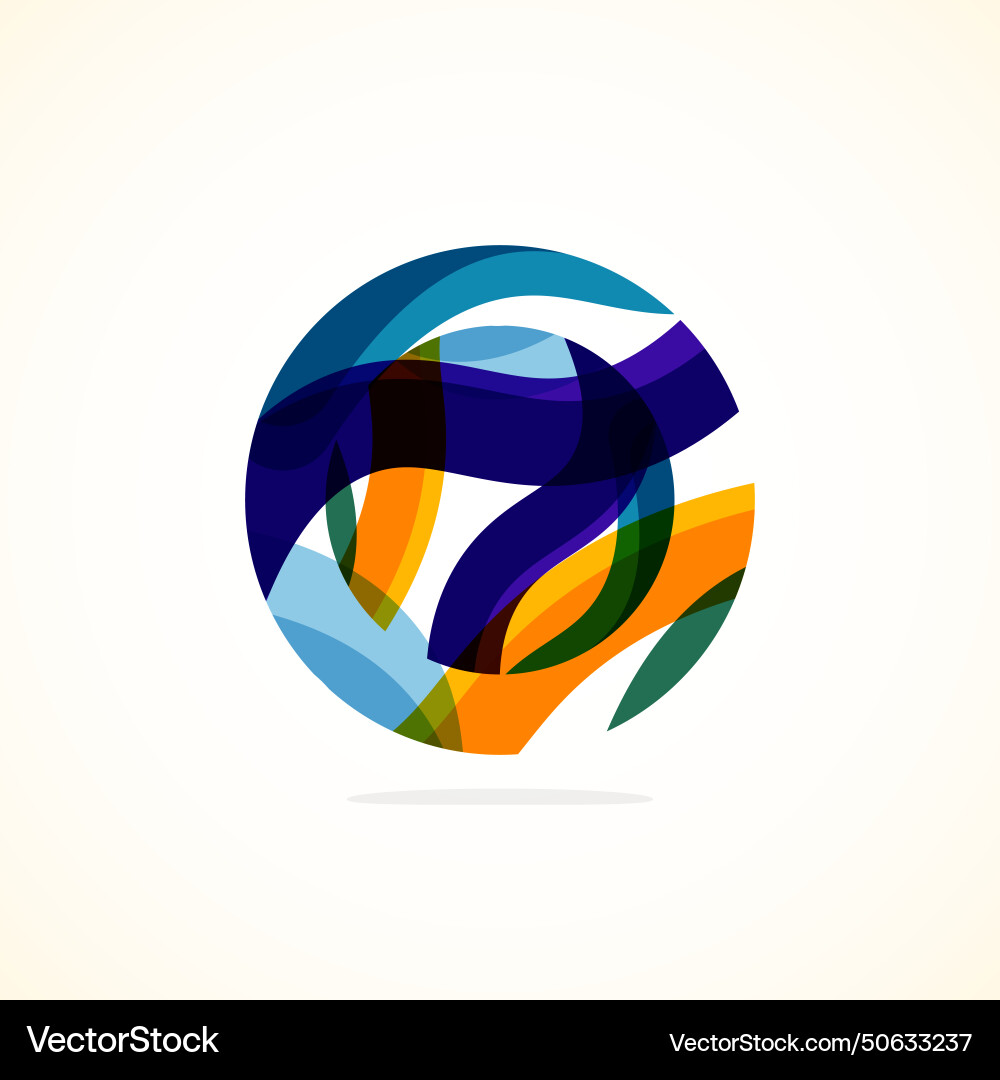 Abstract circle logo - minimalist emblem timeless Vector Image