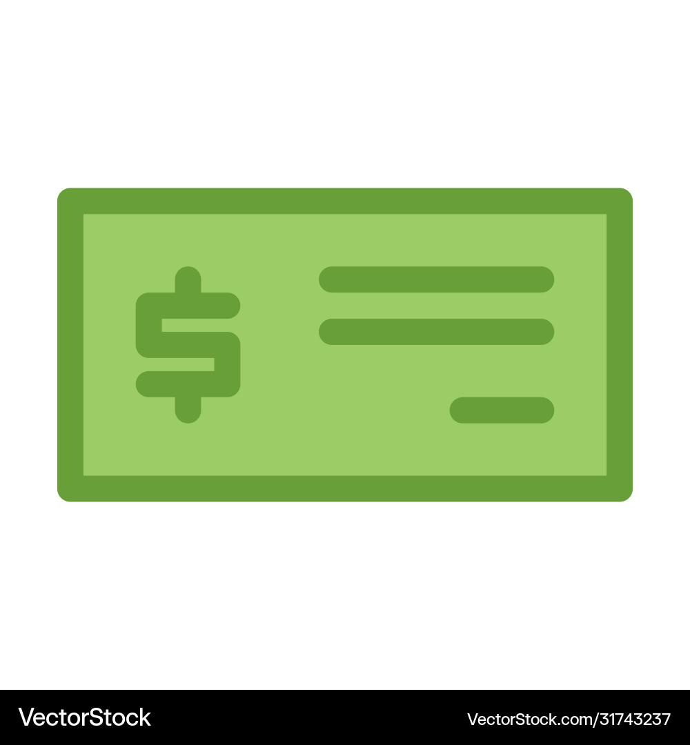 Bank cheque icon card account details Royalty Free Vector