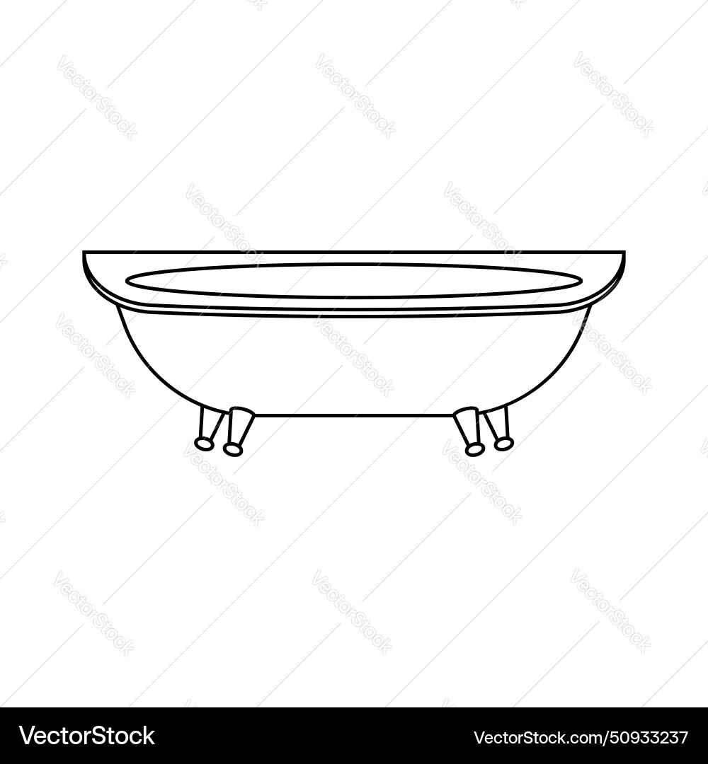 Bathtub transparent outline icon Royalty Free Vector Image