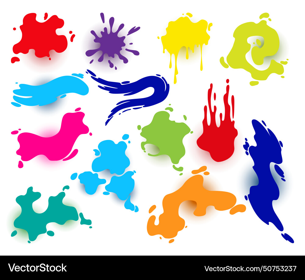 Color paint blots creative isolated brush Vector Image