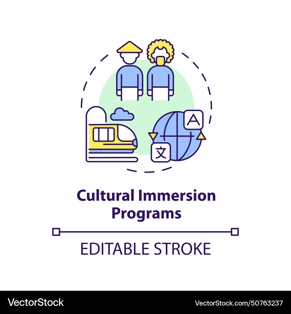Cultural immersion programs multi color concept Vector Image