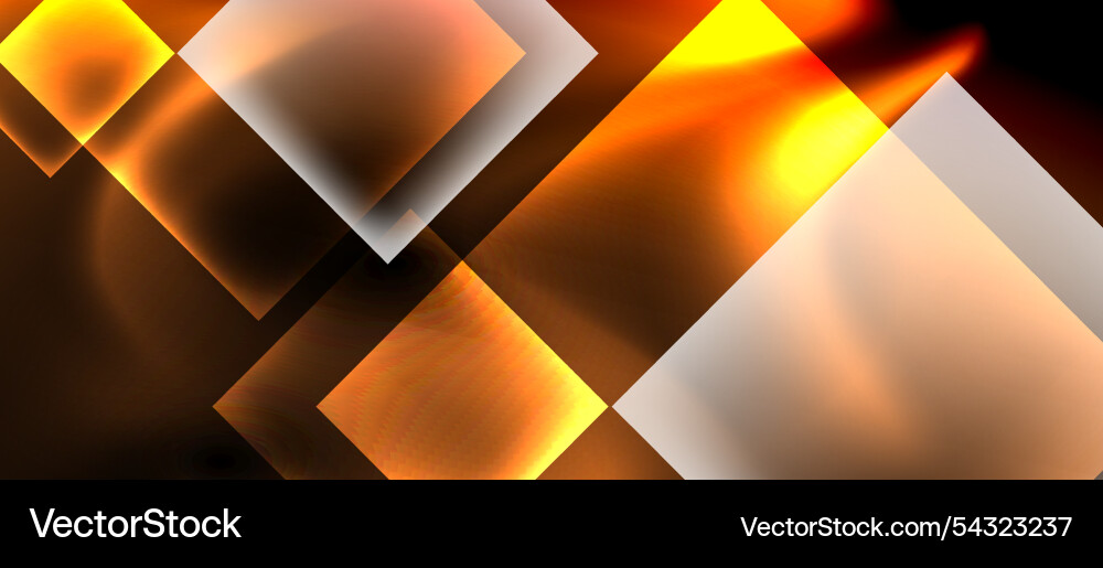 Dark neon colors with glass square shapes Vector Image