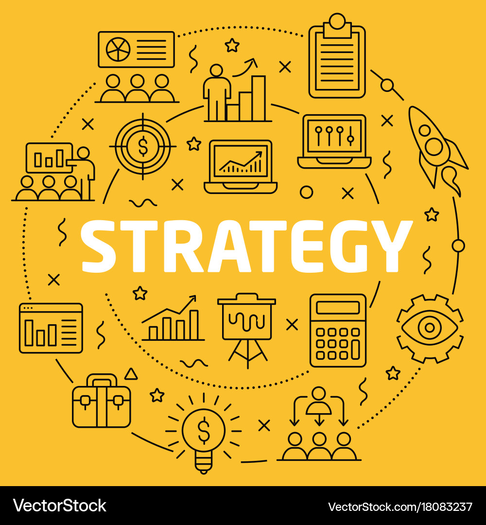 Linear strategy Royalty Free Vector Image - VectorStock