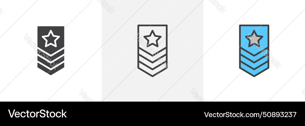 Military rank badge icon set army Royalty Free Vector Image